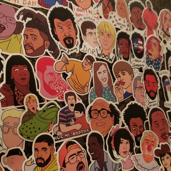 None | Other | 5 Pc Pop Culture Memes Rappers Celebrity Stickers | Poshmark